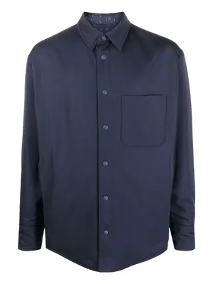 LANVIN Virgin-wool Shirt Jacket - Blue