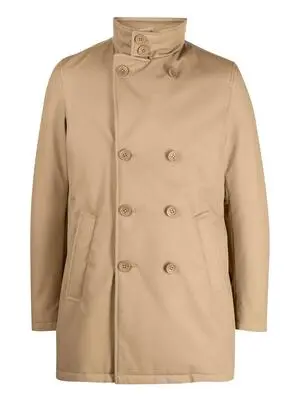 Herno Quilted Double-breasted Coat - Brown