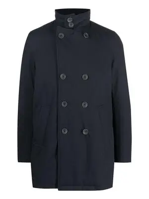 Herno Quilted Double-breasted Coat - Blue