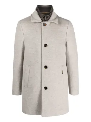 MOORER Single-breasted Wool-cashmere Coat - Neutrals