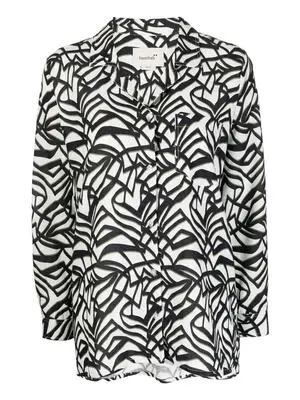BAMBAH Geometric-print Pocket Shirt - Black