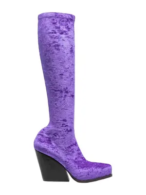 Stella McCartney Velour Knee-high Boots - Purple