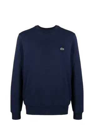 Lacoste Classic Logo-patch Cotton Sweatshirt Blue