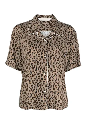 PALM ANGELS Palm Angels Leopard-Print Shirt