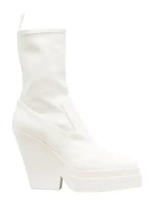 GIABORGHINI 120mm Tapered-heel Leather Boots - White
