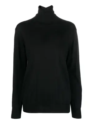 JIL SANDER Roll-neck Wool Jumper - Black