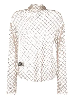 ISABEL MARANT ISABEL MARANT Sheer Crystal-Embellished Mesh Top