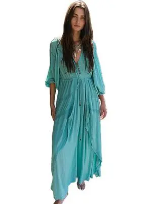 Free People Real Love Embroidered Dress - Cream
