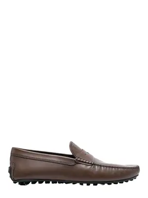 TOD'S Embossed-logo Loafers - Brown