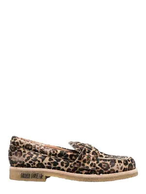 GOLDEN GOOSE Leopard-print Loafers - Brown