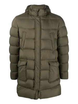 Herno Padded Down Coat With Hood - Green