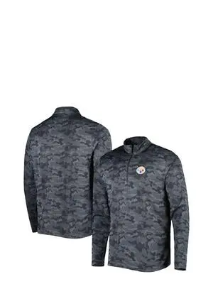 ANTIGUA Pittsburgh Steelers Brigade Quarter-zip Sweatshirt - Black
