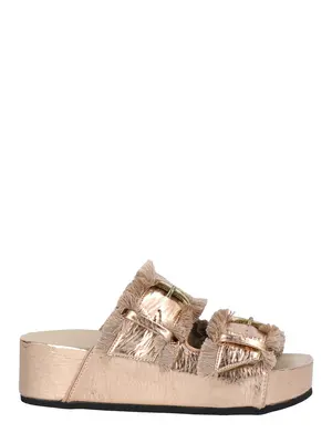 STRATEGIA STRATEGIA Metallic Wedge Sandals Copper