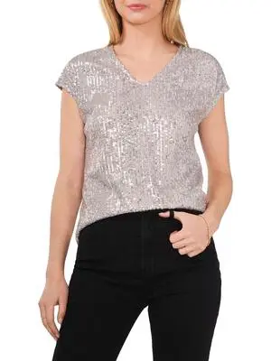Vince Camuto Sequin Top - Silver