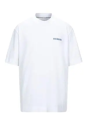 BIKKEMBERGS T-shirt Size Cotton, Elastane - White