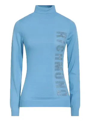 John Richmond Long Sleeve Turtleneck Knit Top Blue