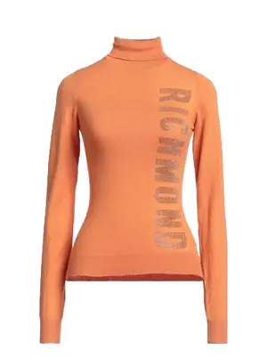 John Richmond Long Sleeve Turtleneck Knit Top Orange