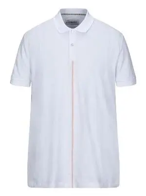 BIKKEMBERGS Polo Shirt Size Cotton, Elastane - White
