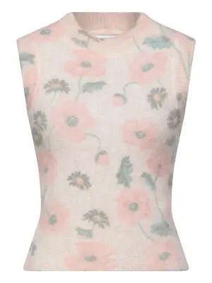Sandro SANDRO Floral Knit Top Light Pink