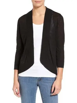 Tommy Bahama Lea Linen Cardigan - Black