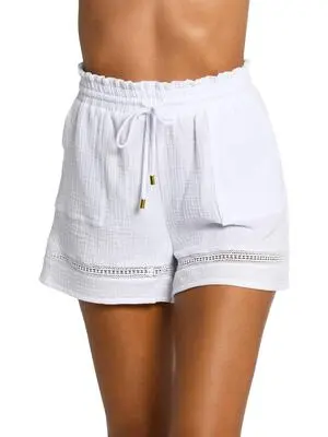 La Blanca La Blanca Beach Cotton Cover-Up Shorts White