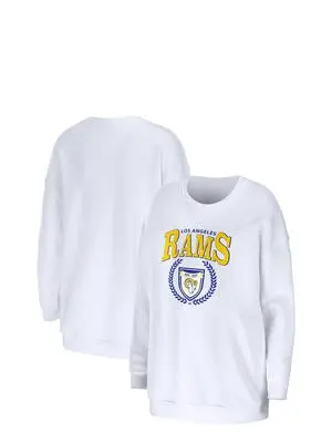 WEAR BY ERIN ANDREWS Los Angeles Rams Oversized Pullover Sweatshirt - White
