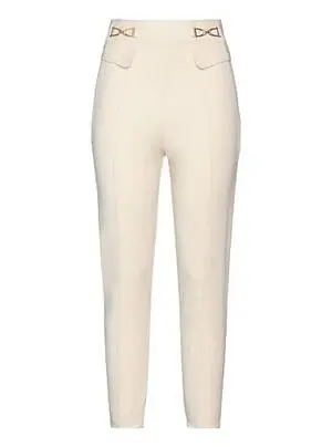 Elisabetta Franchi Tapered Pants With Appliqués White