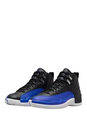 JORDAN Nike Air 12 Retro High Top Sneaker Black/ Royal/ Silver/ White
