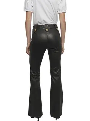 Derek Lam 10 Crosby Robertson Flared Leather Sailor Trousers - Black