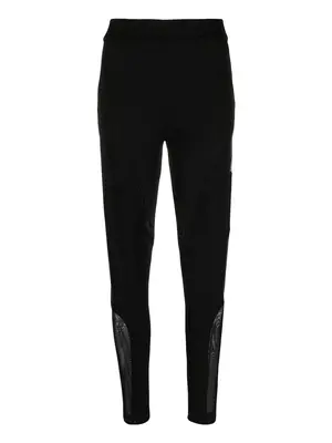 Philipp Plein Sheer-panel Ribbed Stretch Leggings - Black