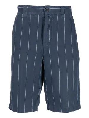 120% LINO Pinstriped Linen Bermuda Shorts