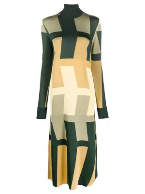 Colville Arrow Geometric-pattern Dress - Green