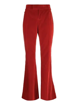 TOM FORD Velvet Bootcut Trousers - Red