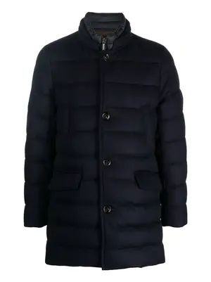 MOORER Padded Zip-up Coat - Blue