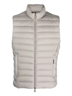 MOORER Quilted-finish Zip-up Gilet - Neutrals