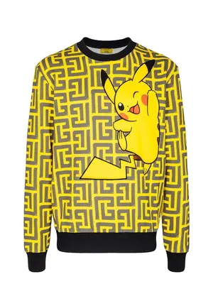 Balmain X Pokémon All-over Printed Sweatshirt - Black