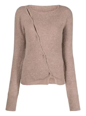 Jacquemus La Maille Pau Asymmetric Cardigan - Brown