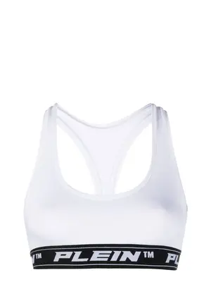 Philipp Plein Logo-underband Sports Bralette - White