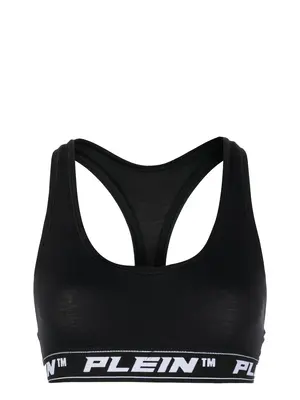 Philipp Plein Logo-underband Sports Bralette - Black