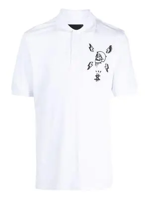 Philipp Plein Skull-print Polo Shirt - White