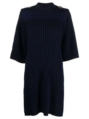 Rodebjer Ribbed Knitted Midi Dress - Blue