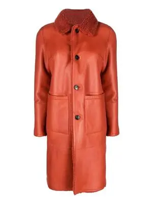 YVES SALOMON Reversible Lambskin Coat - Red