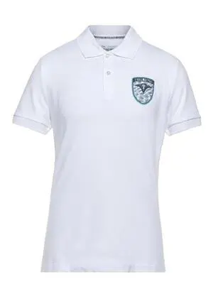 BIKKEMBERGS Polo Shirt Size Cotton, Elastane - White