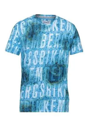 BIKKEMBERGS T-shirt Size Cotton, Elastane - Blue