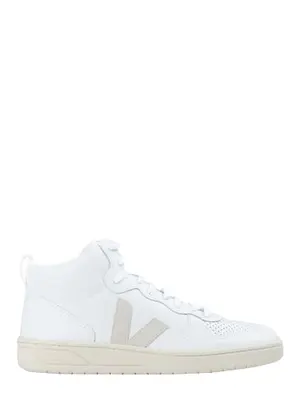 VEJA V-15 High-top Leather Sneakers - White