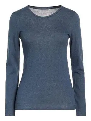 MAJESTIC FILATURES Majestic Filatures Long Sleeve Crewneck Top In Cotton And Cashmere Blend