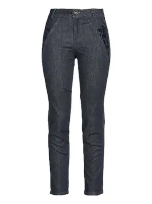 ELISA CAVALETTI BY DANIELA DALLAVALLE Straight-leg Jeans With Flocked Print - Blue