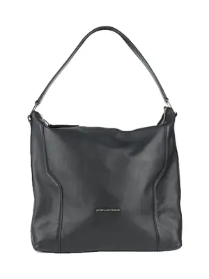 PIQUADRO Leather Shoulder Bag Black