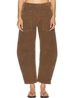 NILI LOTAN Shon Barrel Leg Corduroy Pants - Hazelnut
