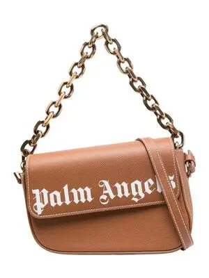 Palm Angels Logo-print Shoulder Bag - Brown